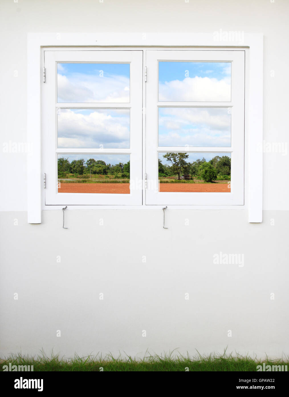 window with nature country view Stock Photo - Alamy