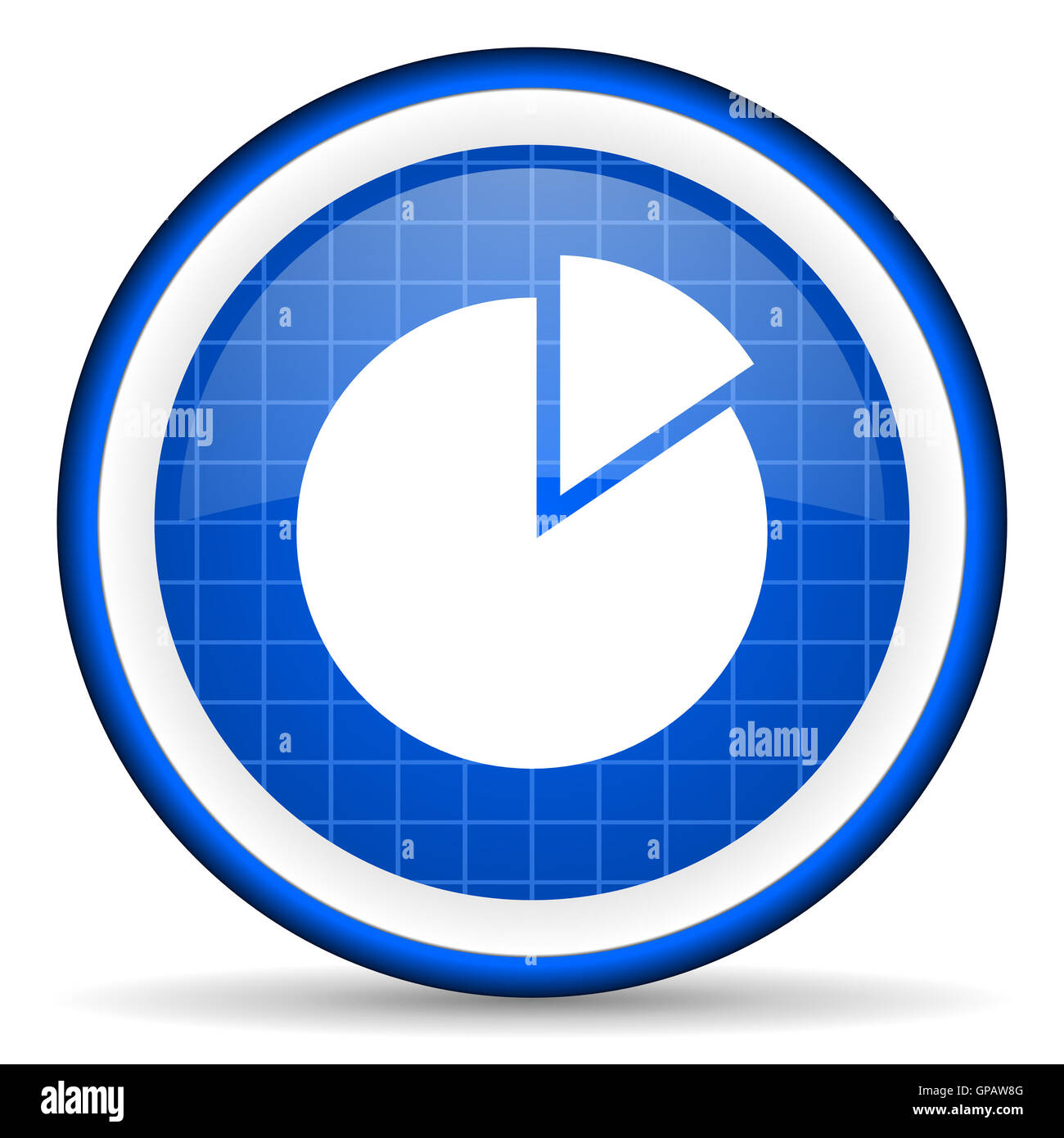 chart blue glossy icon on white background Stock Photo - Alamy
