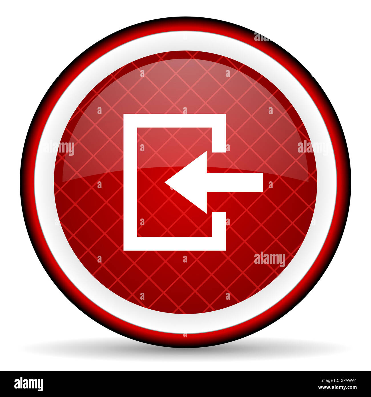 enter red glossy icon on white background Stock Photo - Alamy