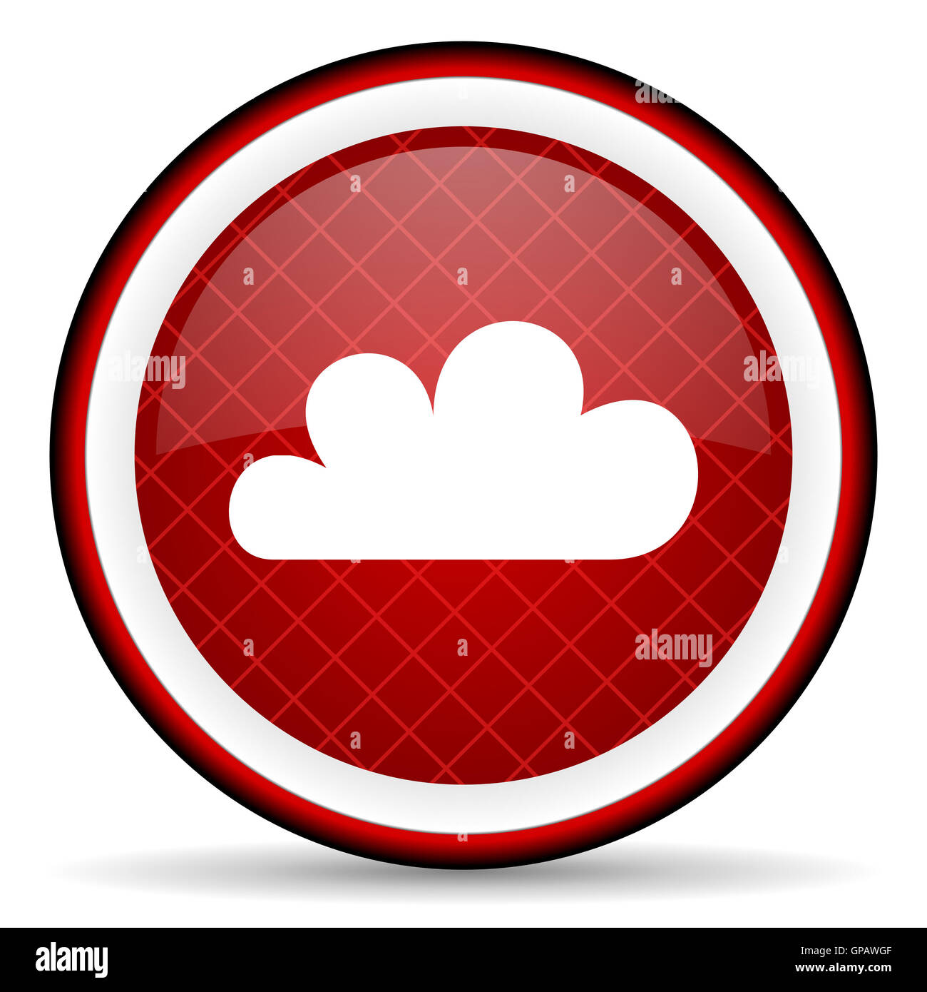 weather red glossy icon on white background Stock Photo - Alamy