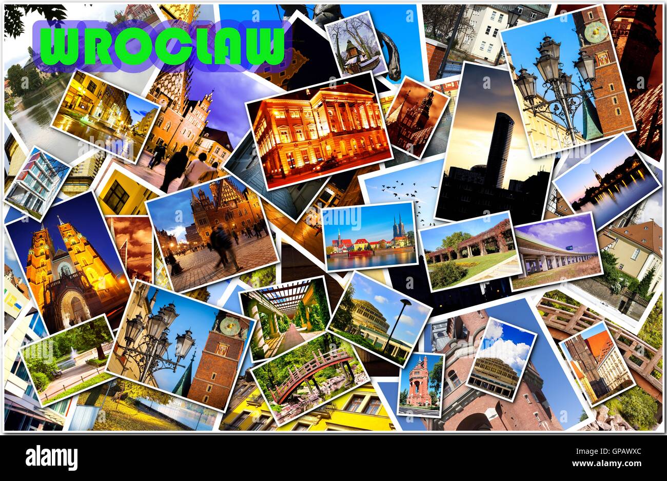 European city in collage Stock Photo - Alamy
