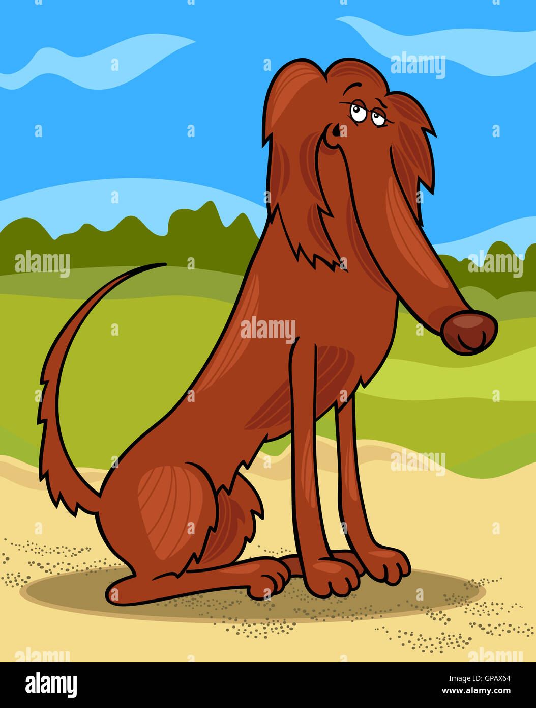 irish setter dog cartoon illustration Stock Photo - Alamy