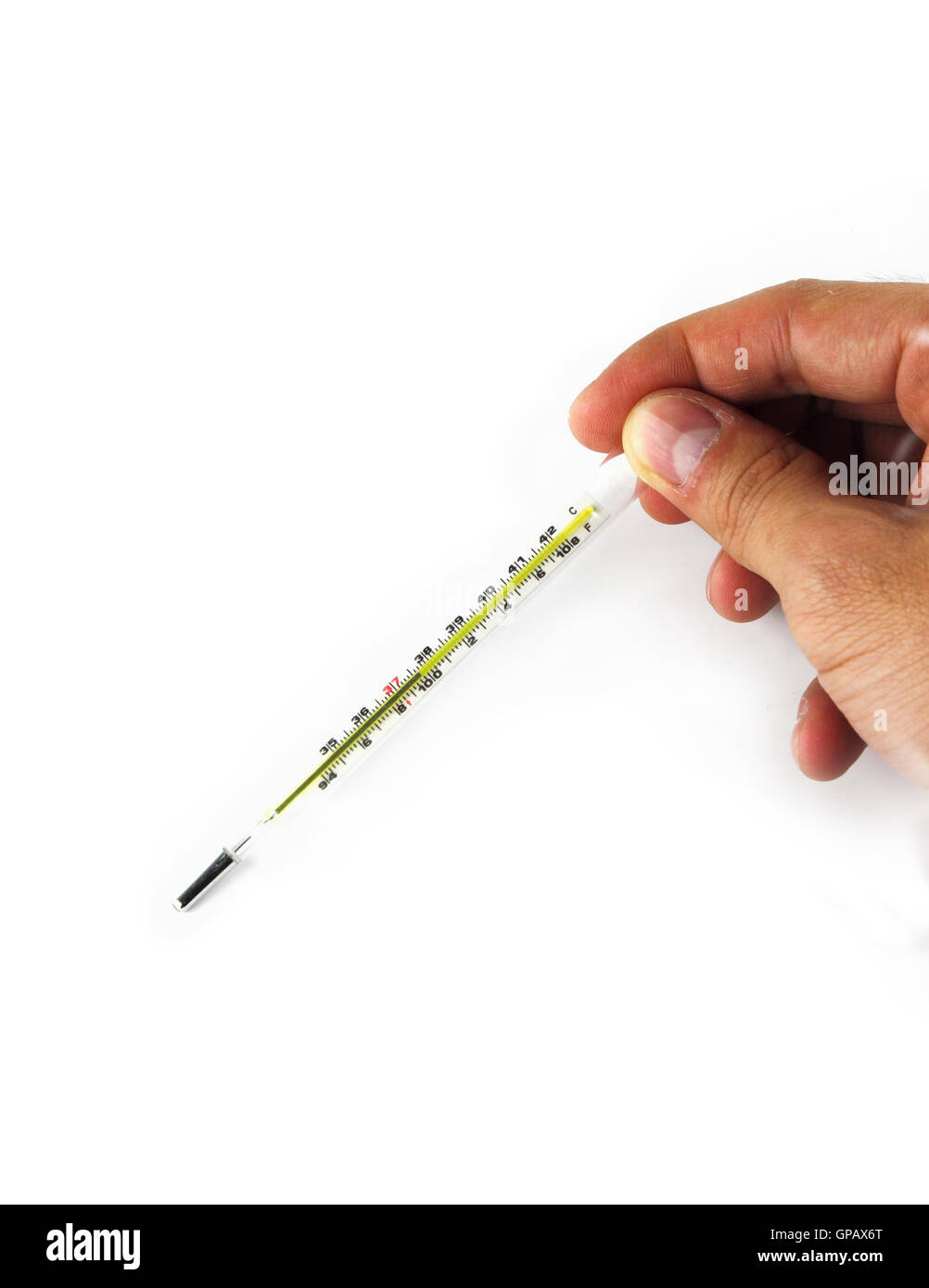 Thermometer showing fever Stock Photo - Alamy