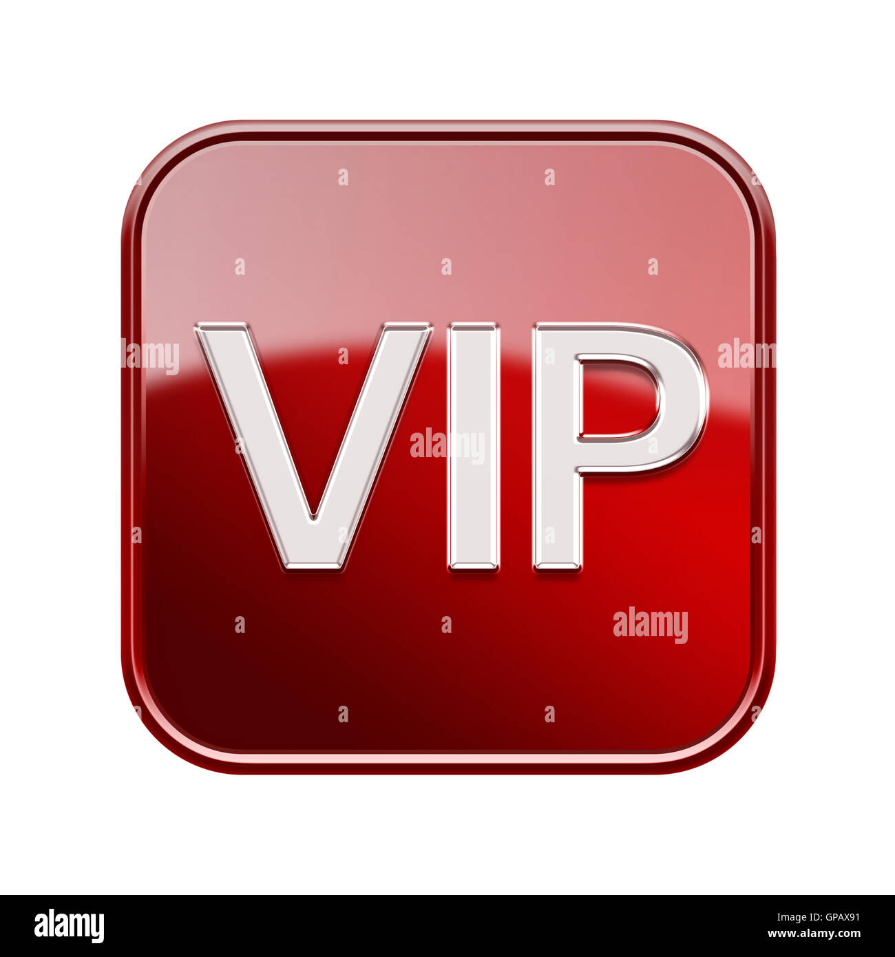 VIP icon glossy red, isolated on white background Stock Photo - Alamy