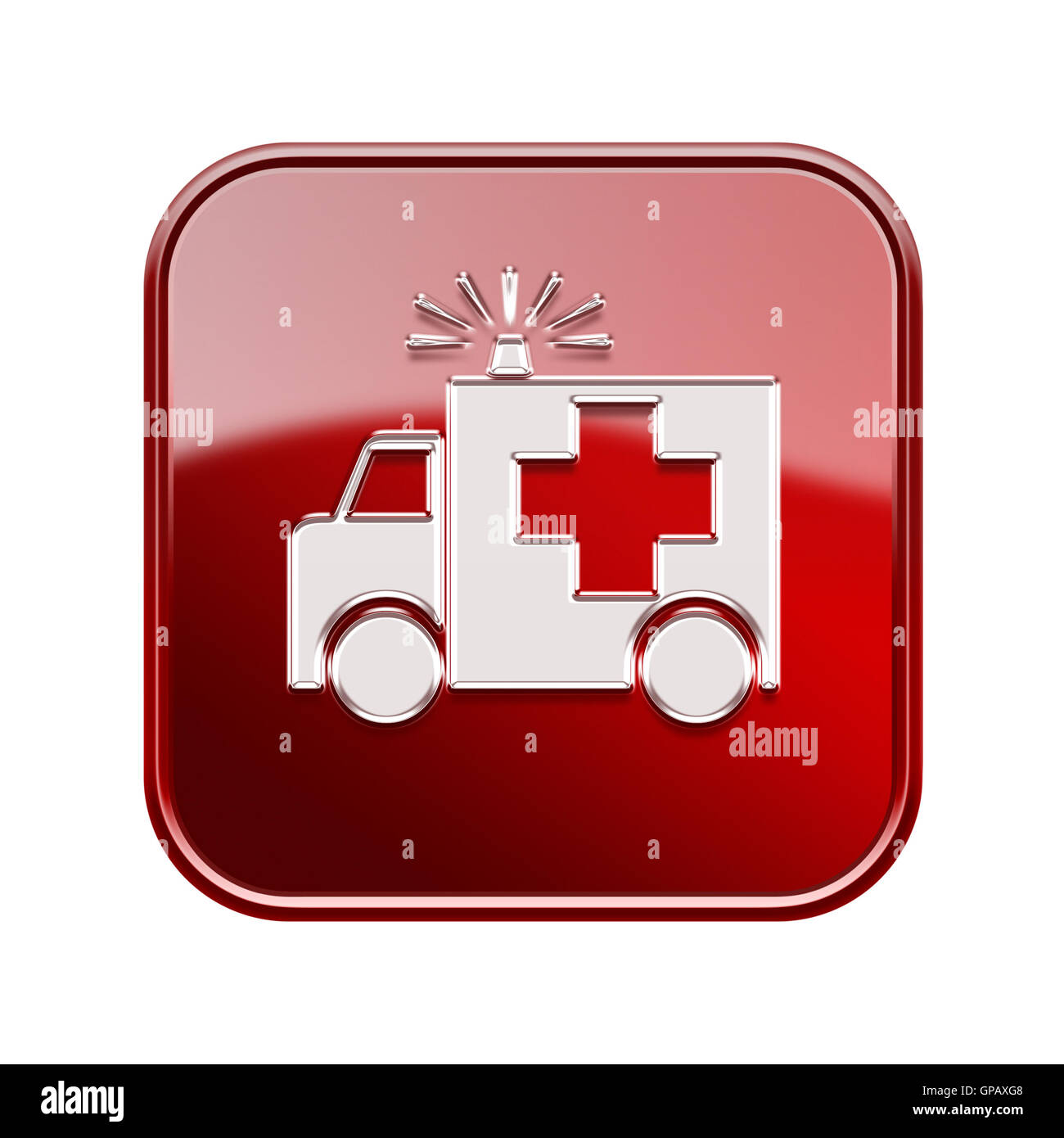 First aid icon glossy red, isolated on white background Stock Photo - Alamy