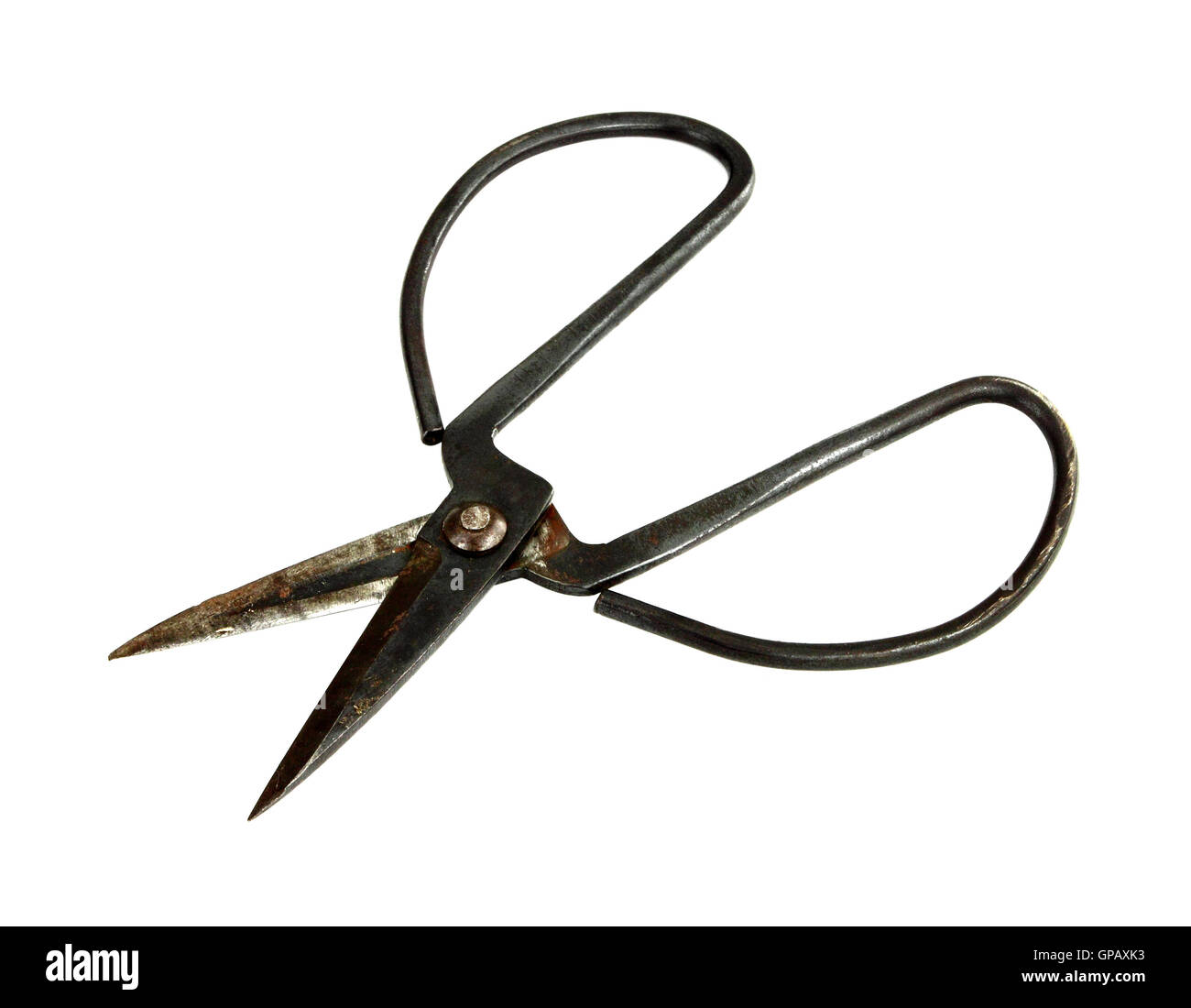 Old rusty scissors isolated on white Stock Photo - Alamy