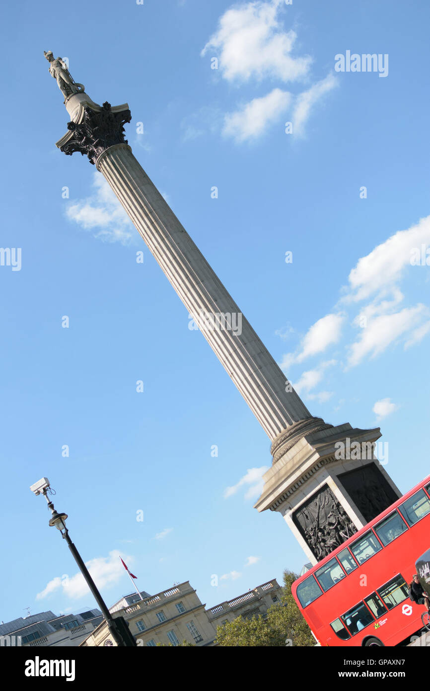 London, England - 30 August 2016: Nelson's Column in Trafalgar Square ...