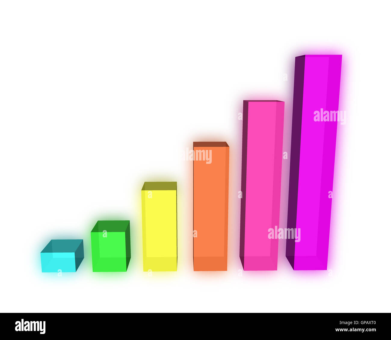 3D bar graph on white Stock Photo - Alamy
