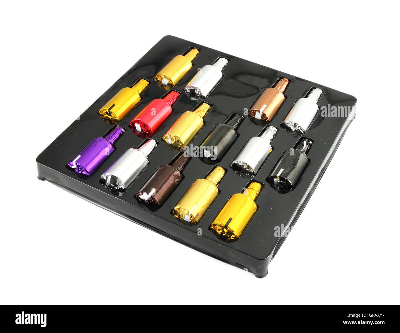 chocolate mixing alcohol with alcohol shape packaging Stock Photo - Alamy