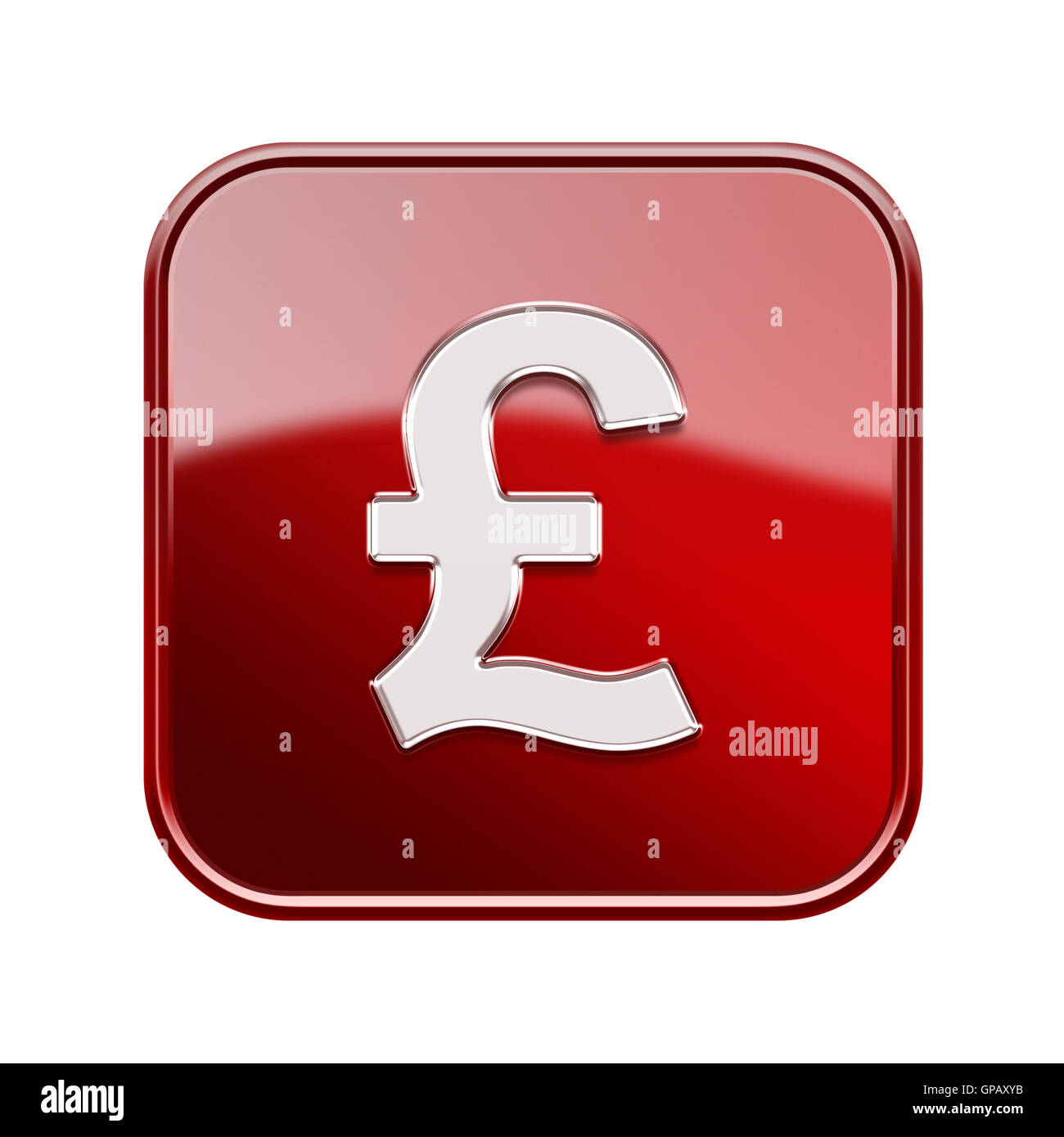 Pound icon glossy red, isolated on white background Stock Photo - Alamy