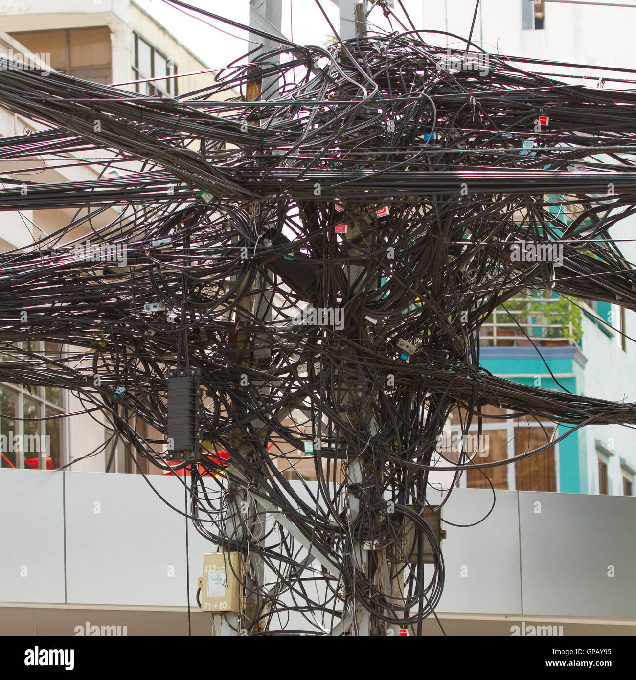 A tangle of cables and wires Stock Photo - Alamy