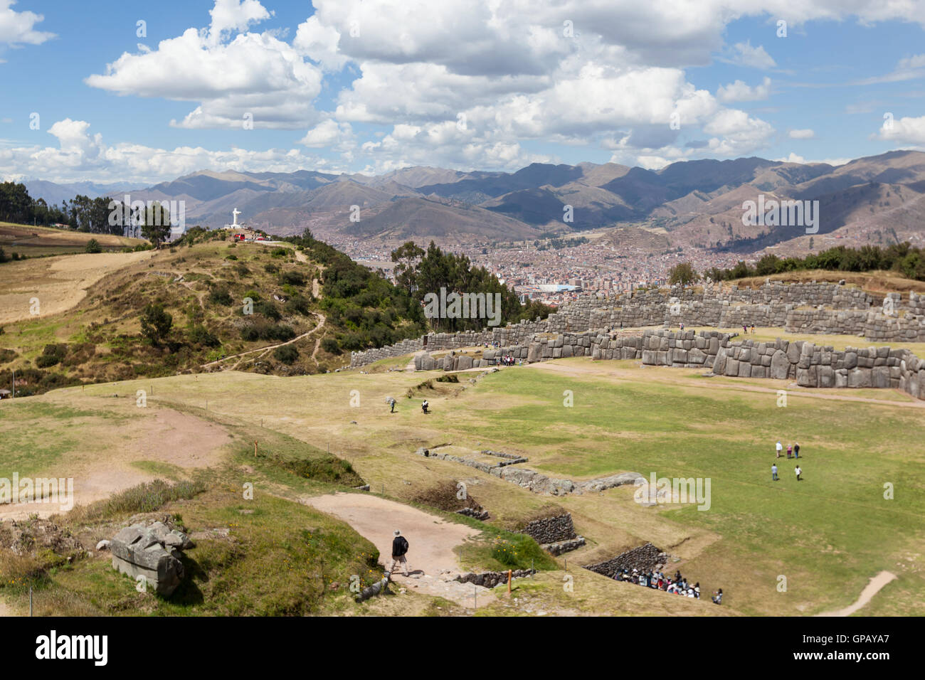Inca site in Peru Saqsaywaman with classic Inca stone work that amazes ...