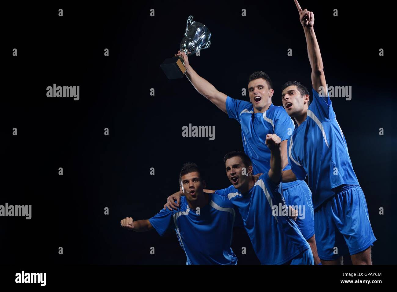 soccer players celebrating victory Stock Photo - Alamy