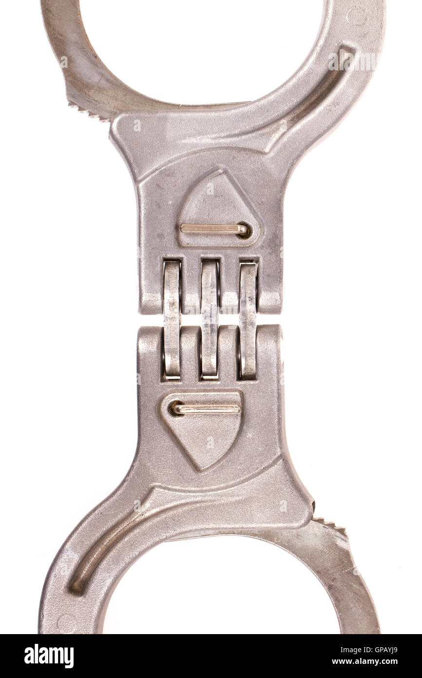 A close-up of metal handcuffs Stock Photo - Alamy