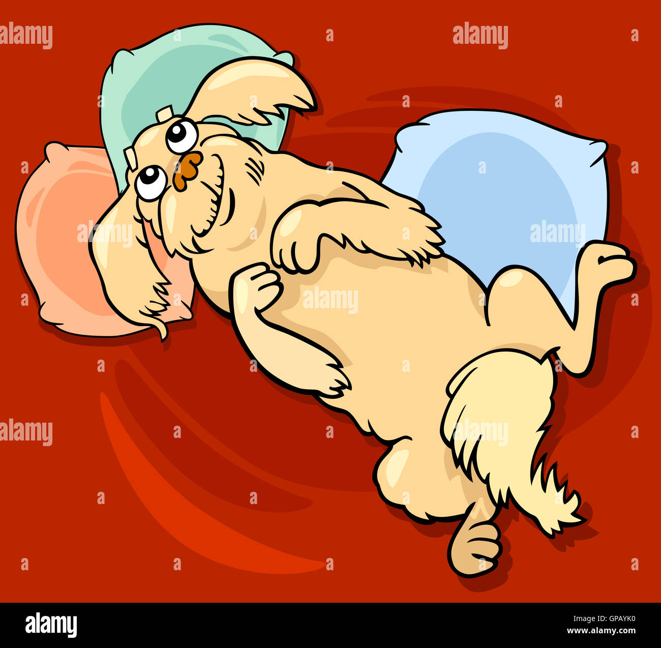 happy fluffy dog cartoon illustration Stock Photo - Alamy
