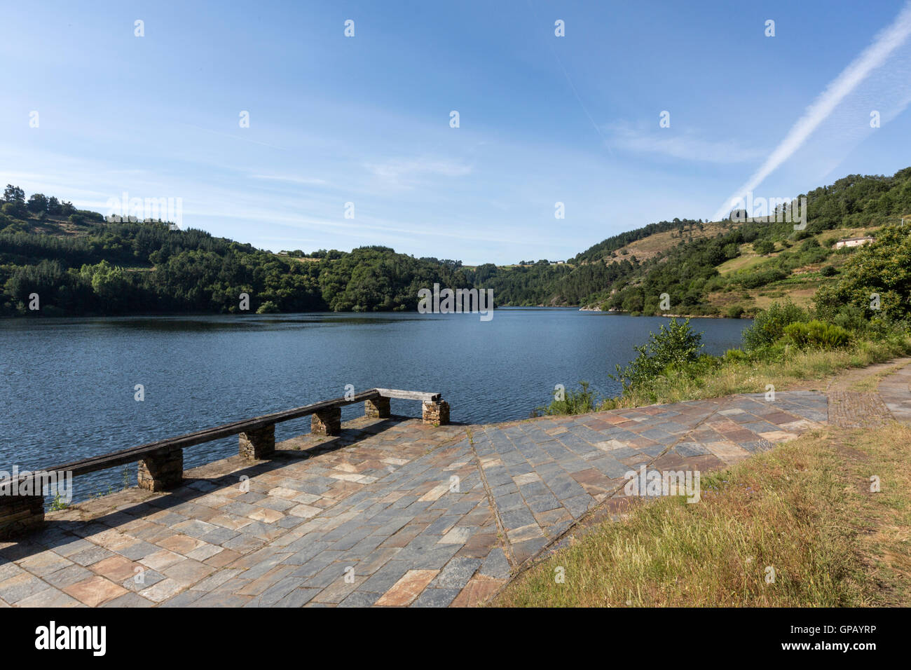 Miño river Rios, Paradela, Lugo Province, Galicia, Spain Stock Photo ...