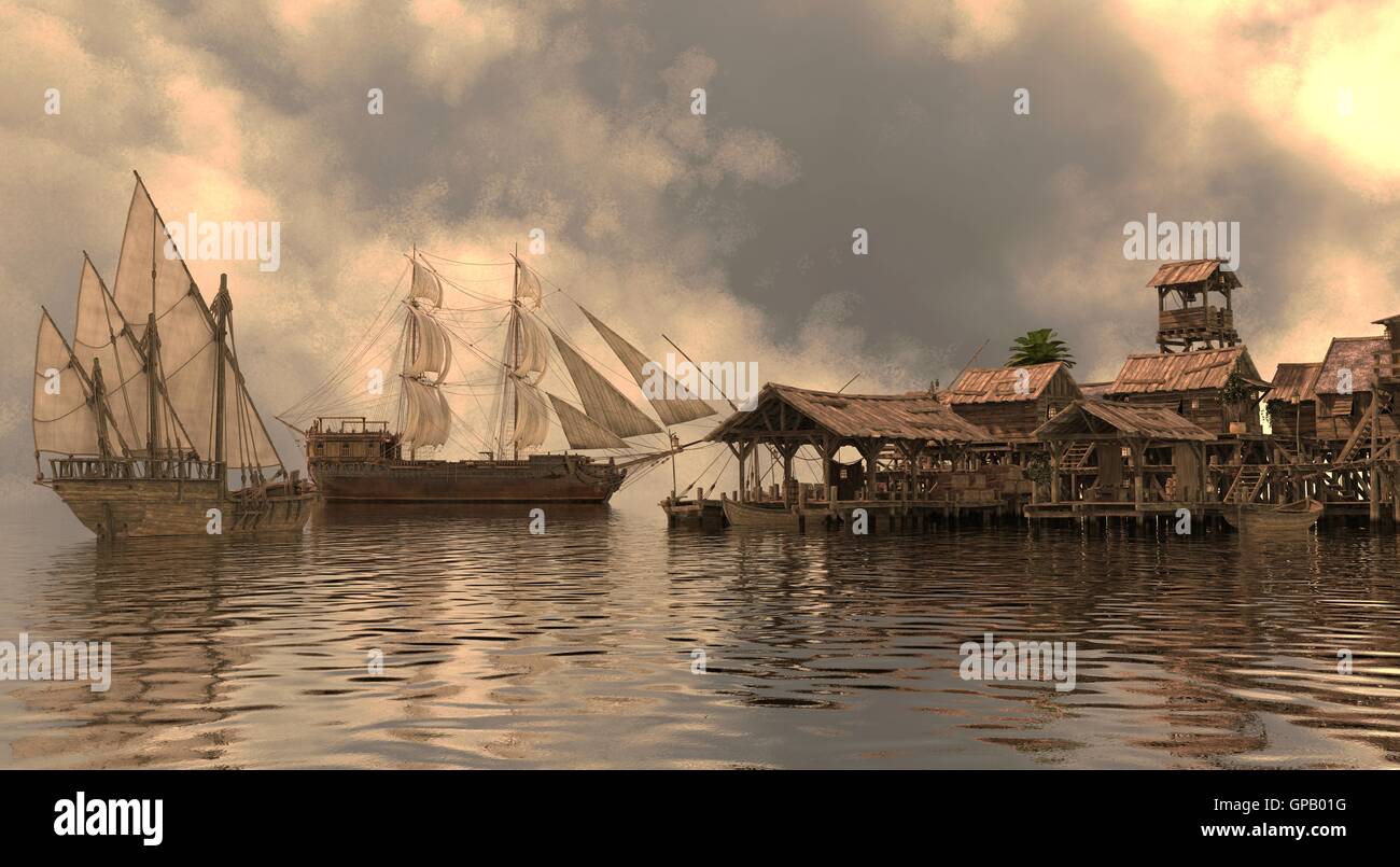 Sailboat On The Sea Stock Photo - Alamy