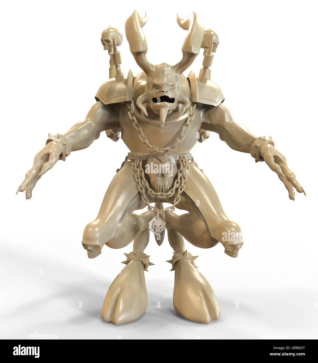 3D Illustration Demon Stone Stock Photo - Alamy