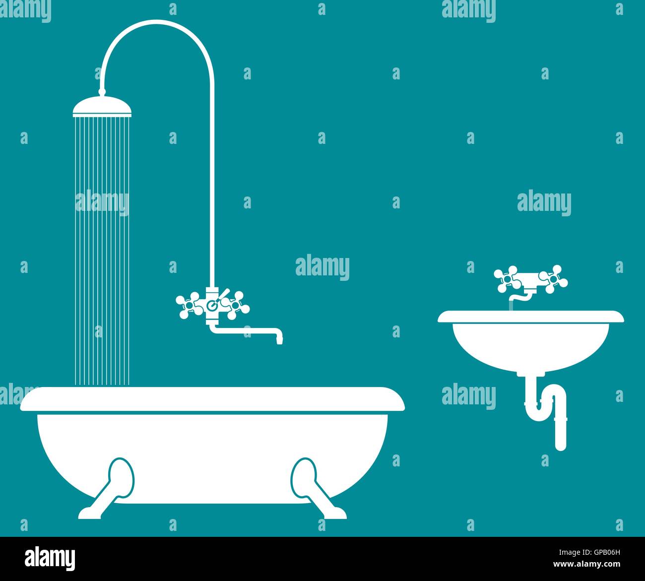 Water crane bathroom Stock Vector Images - Alamy