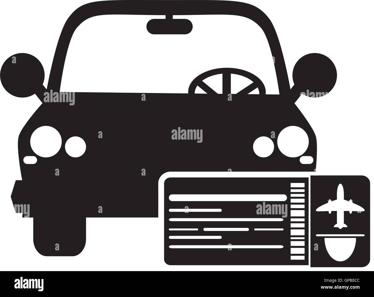 car and boarding pass icon Stock Vector Image & Art - Alamy