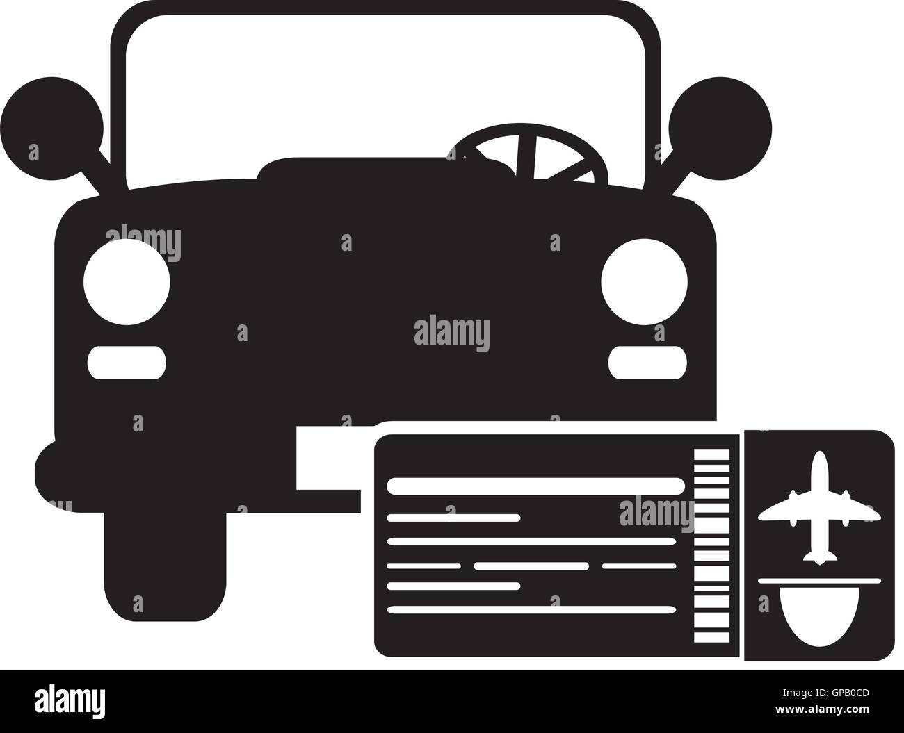 car and boarding pass icon Stock Vector Image & Art - Alamy
