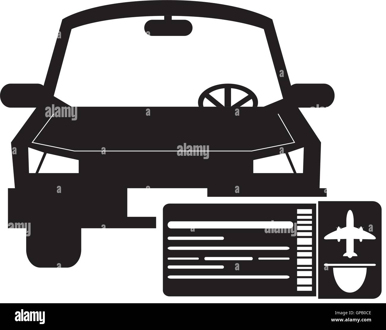 car and boarding pass icon Stock Vector Image & Art - Alamy