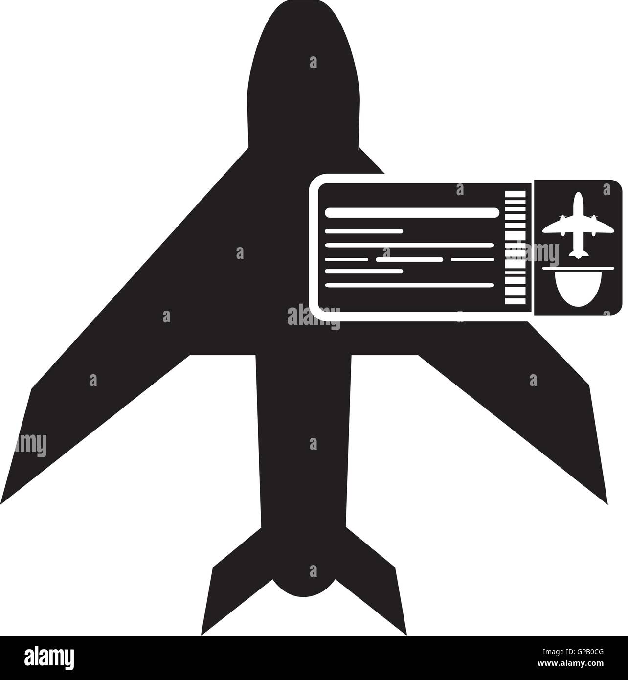 airplane and boarding pass icon Stock Vector Image & Art - Alamy