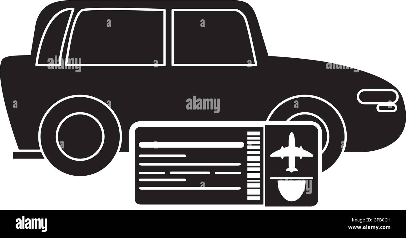 car and boarding pass icon Stock Vector Image & Art - Alamy