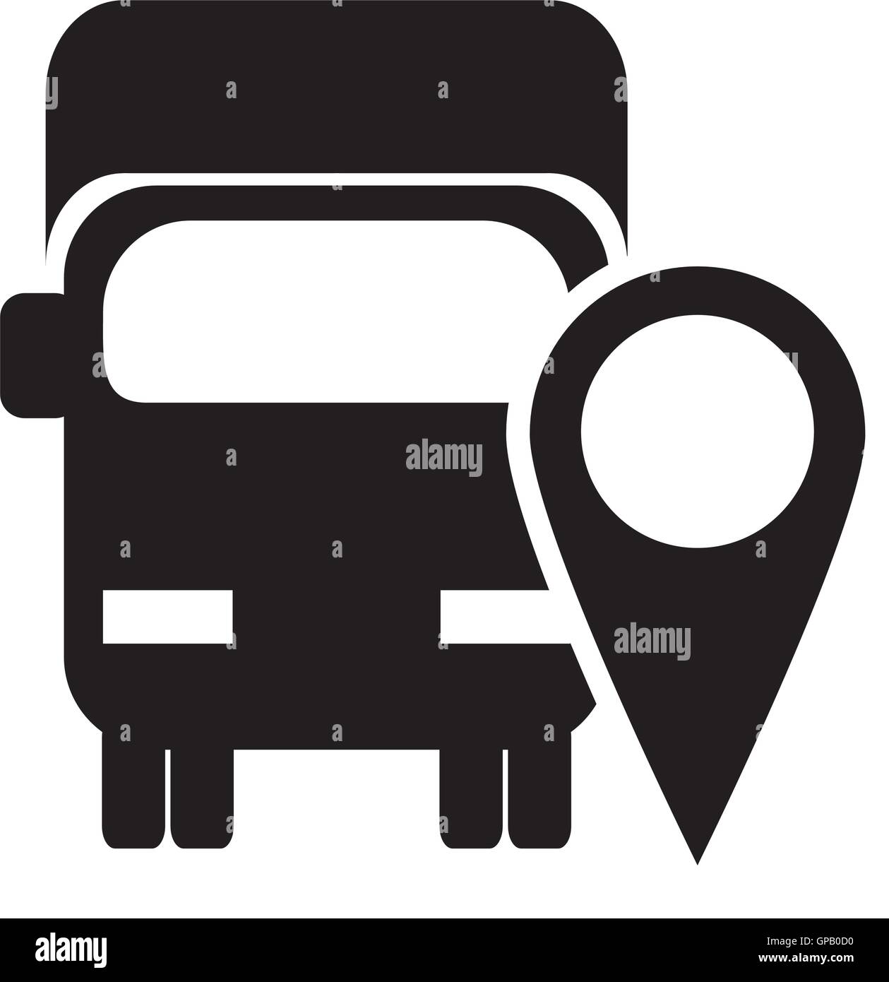 truck or van with gps map pointer icon Stock Vector Image & Art - Alamy