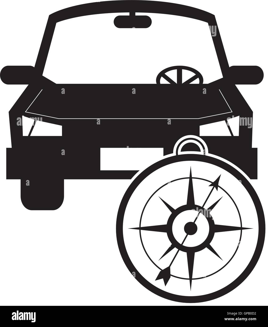 car and compass icon Stock Vector Image & Art - Alamy