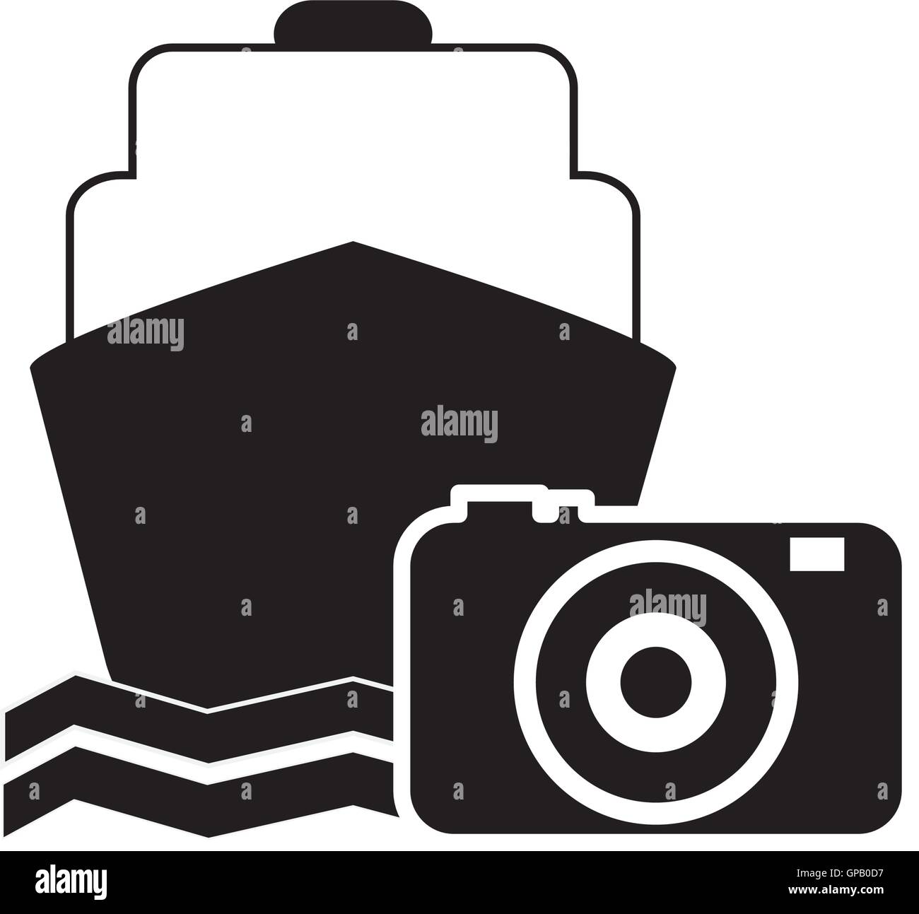 cruise ship and photographic camera icon Stock Vector Image & Art - Alamy