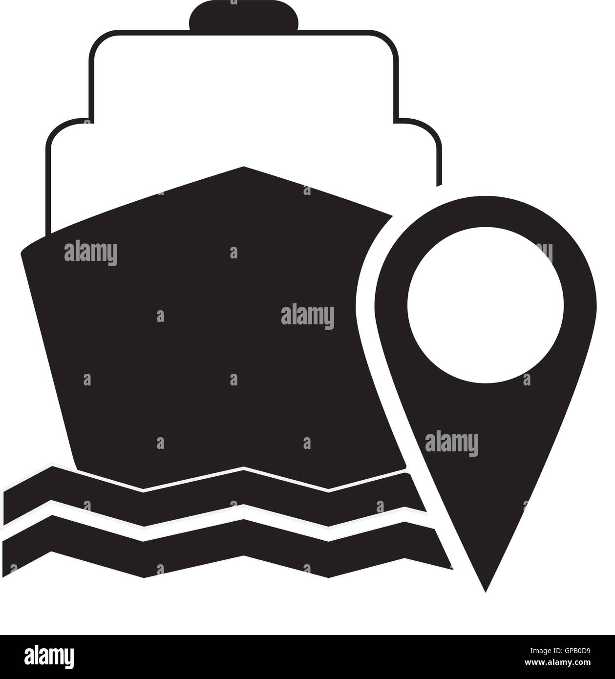 cruise ship and gps map pointer icon Stock Vector Image & Art - Alamy
