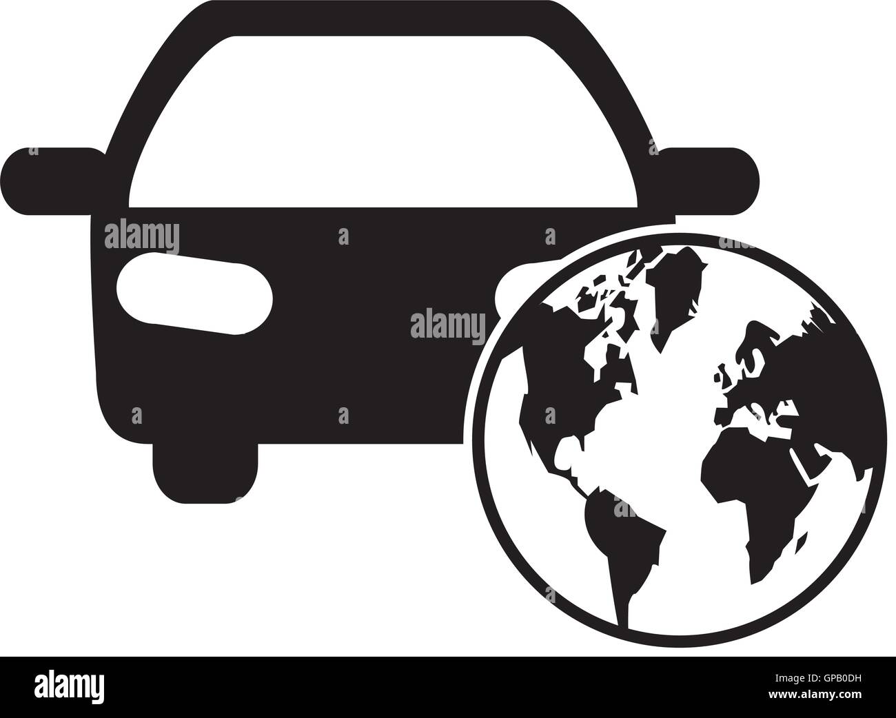 car and earth globe icon Stock Vector Image & Art - Alamy