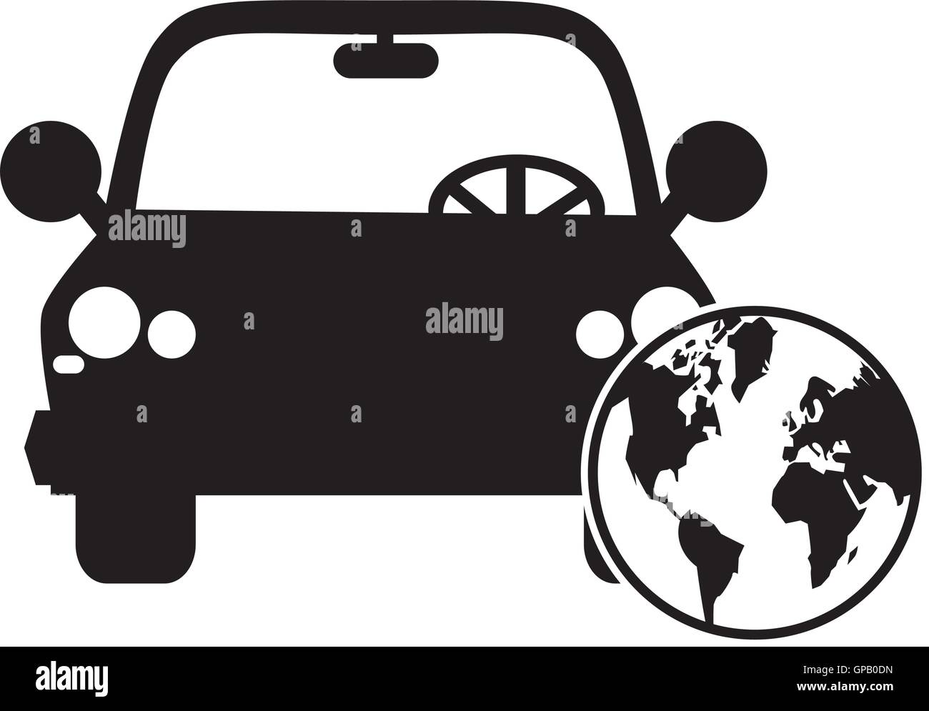 car and earth globe icon Stock Vector Image & Art - Alamy