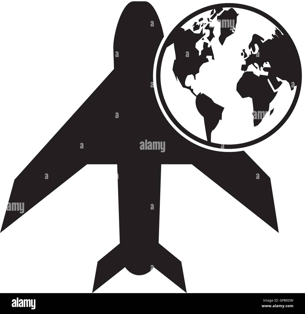 airplane and earth globe icon Stock Vector Image & Art - Alamy