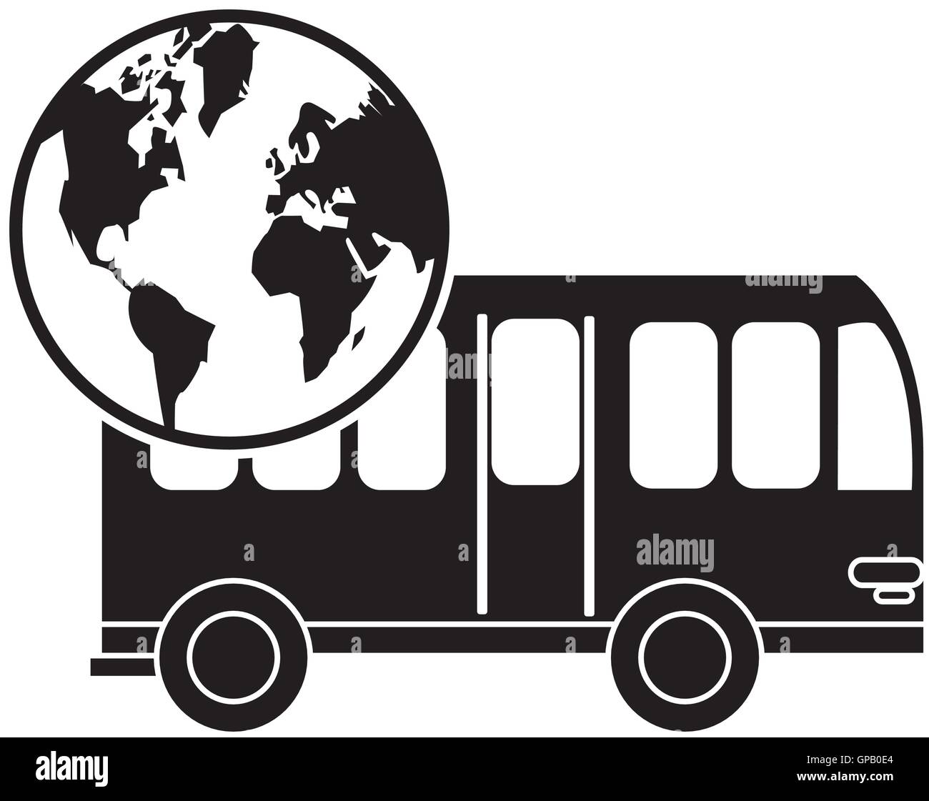 bus and earth globe icon Stock Vector Image & Art - Alamy