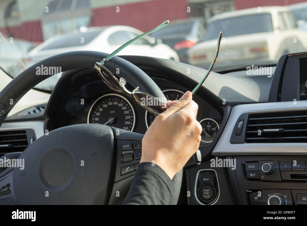 the hand of a girl in a car Stock Photo - Alamy