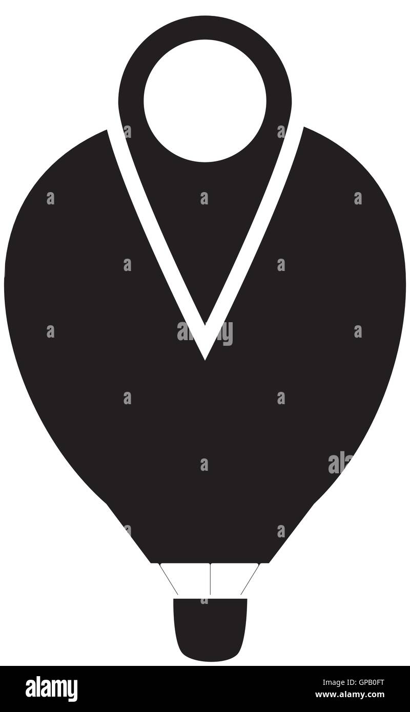 hot air balloon and gps map pointer icon Stock Vector Image & Art - Alamy