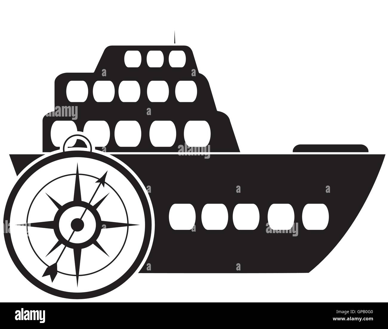 cruise ship and compass icon Stock Vector Image & Art - Alamy