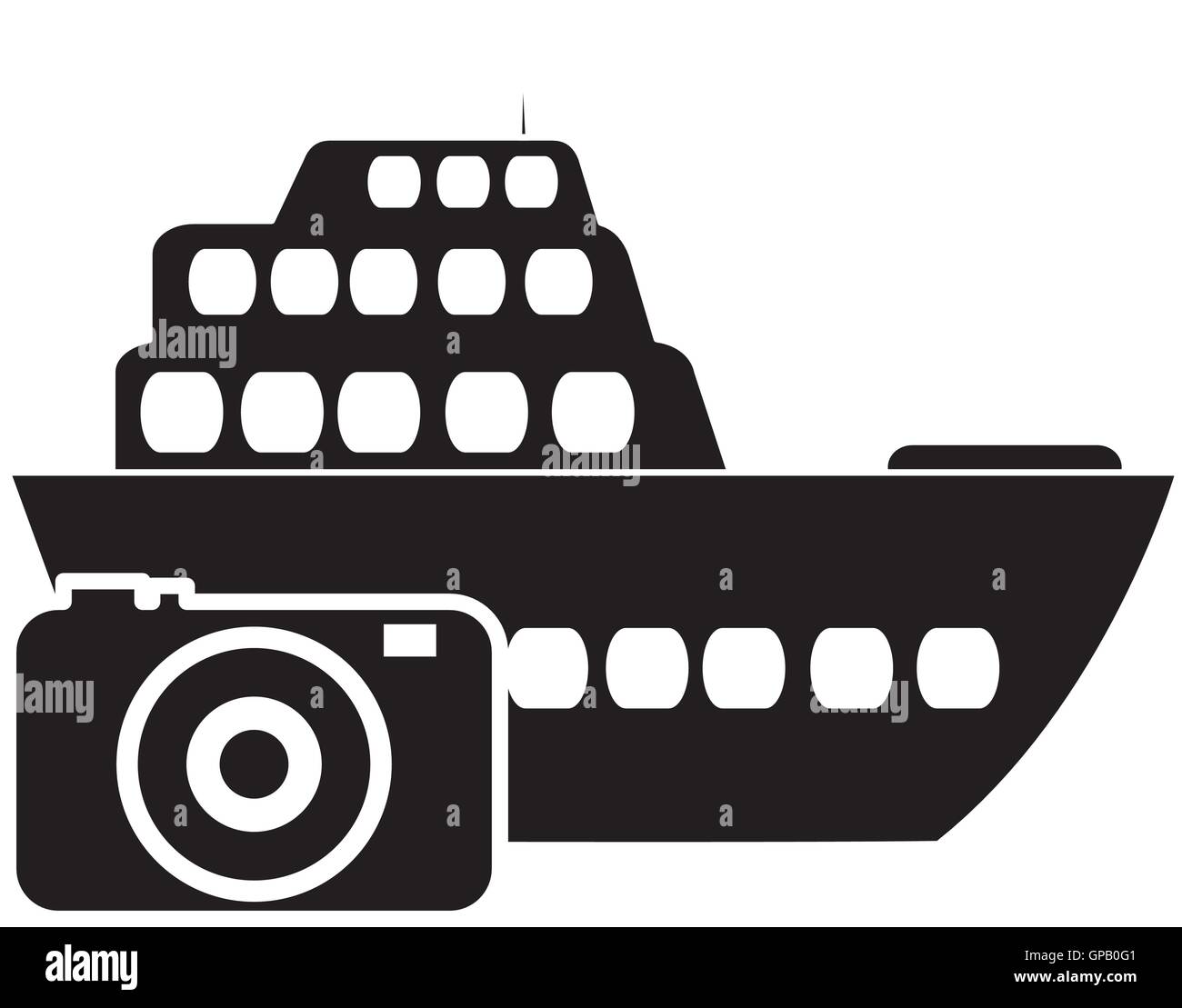 cruise ship and photographic camera icon Stock Vector Image & Art - Alamy
