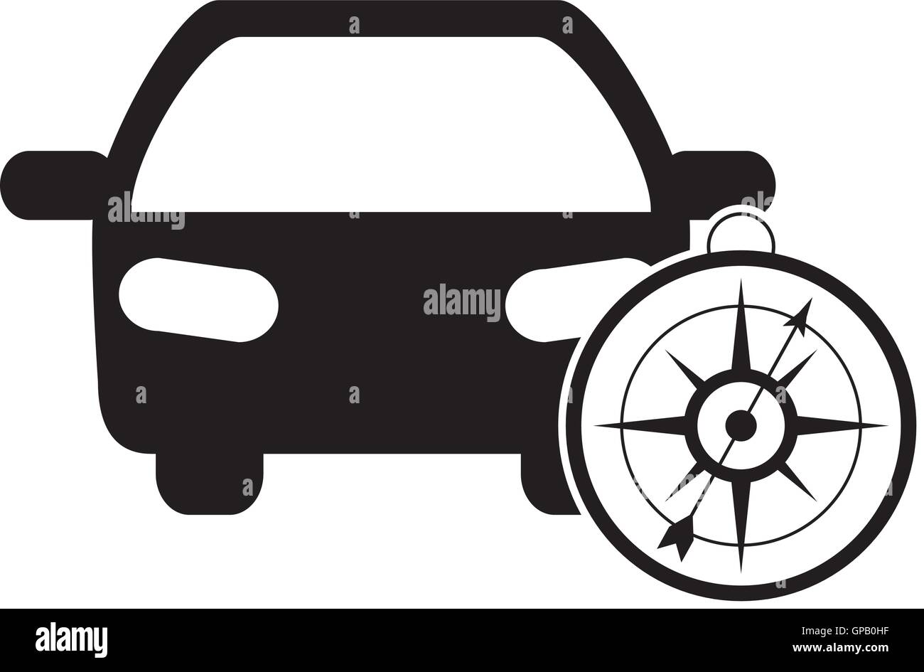 car and compass icon Stock Vector Image & Art - Alamy