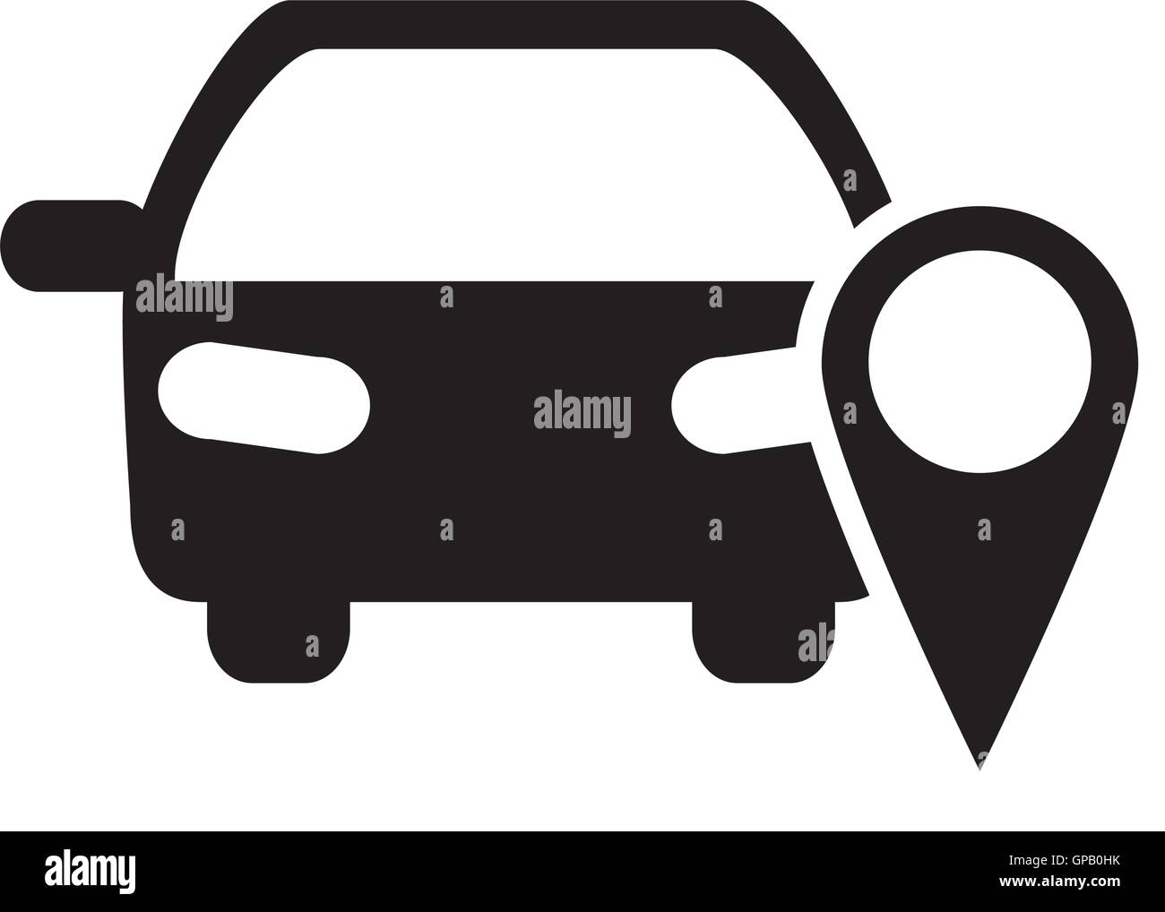 car and gps map pointer icon Stock Vector Image & Art - Alamy