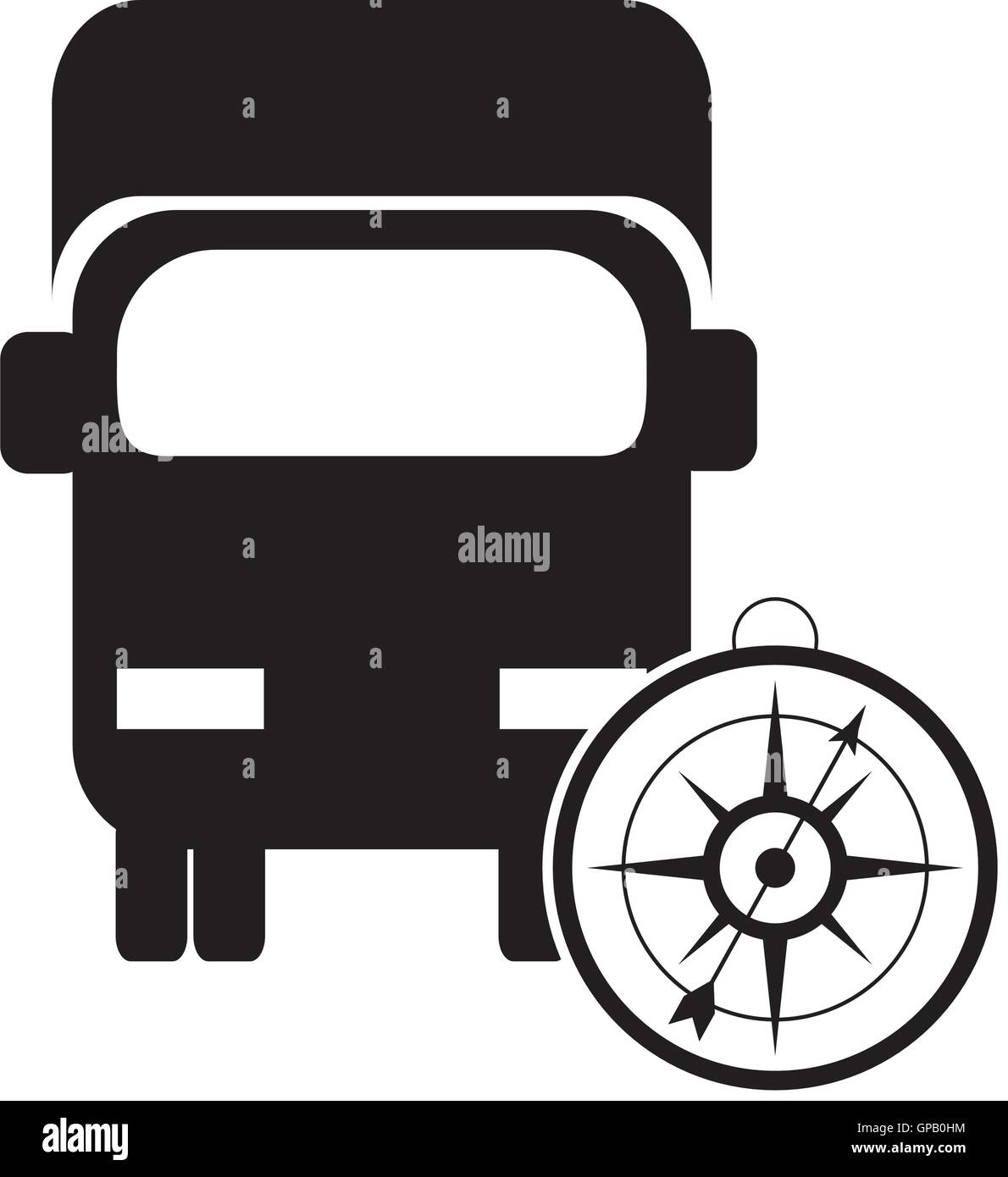 truck or van with compass icon Stock Vector Image & Art - Alamy