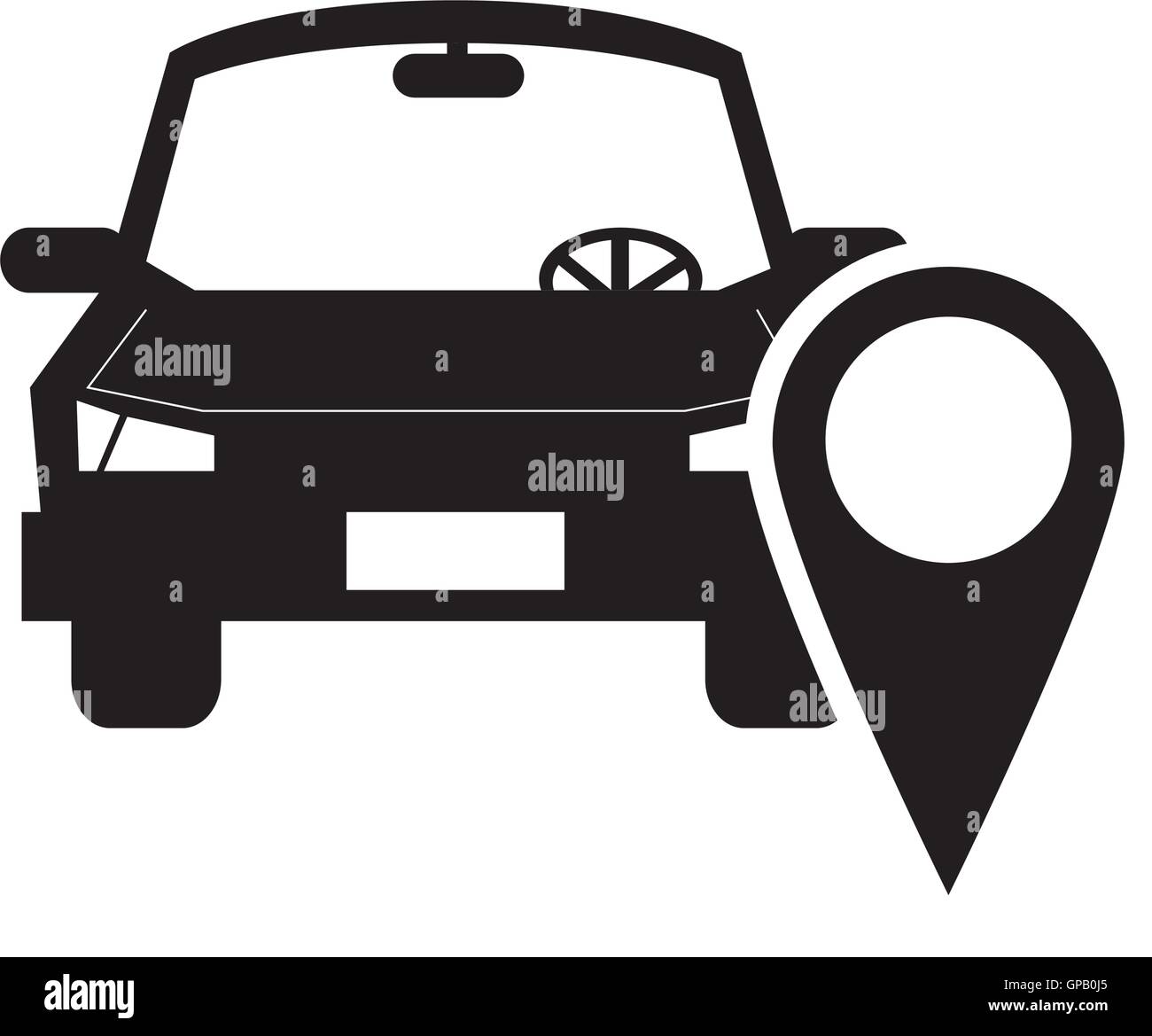 car and gps map pointer icon Stock Vector Image & Art - Alamy