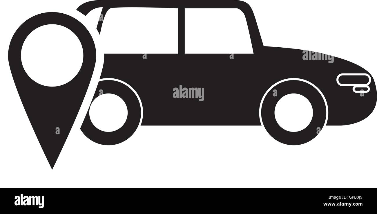 car and gps map pointer icon Stock Vector Image & Art - Alamy