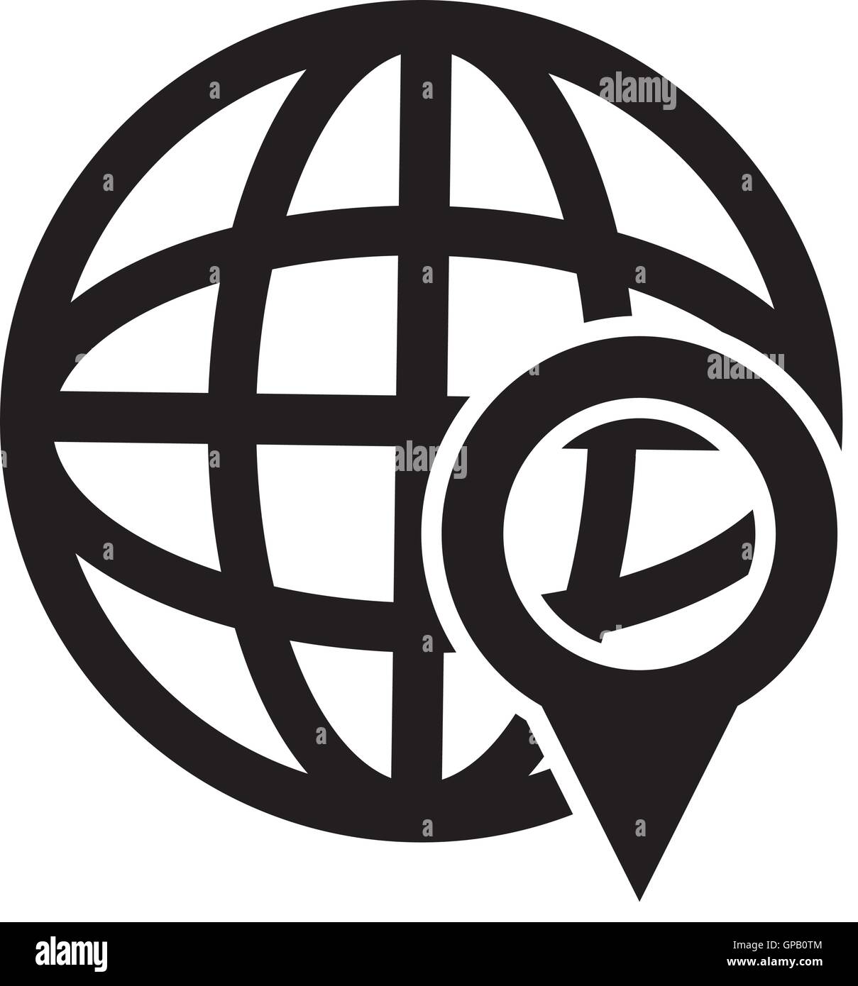 earth globe diagram and gps map pointer icon Stock Vector Image & Art ...