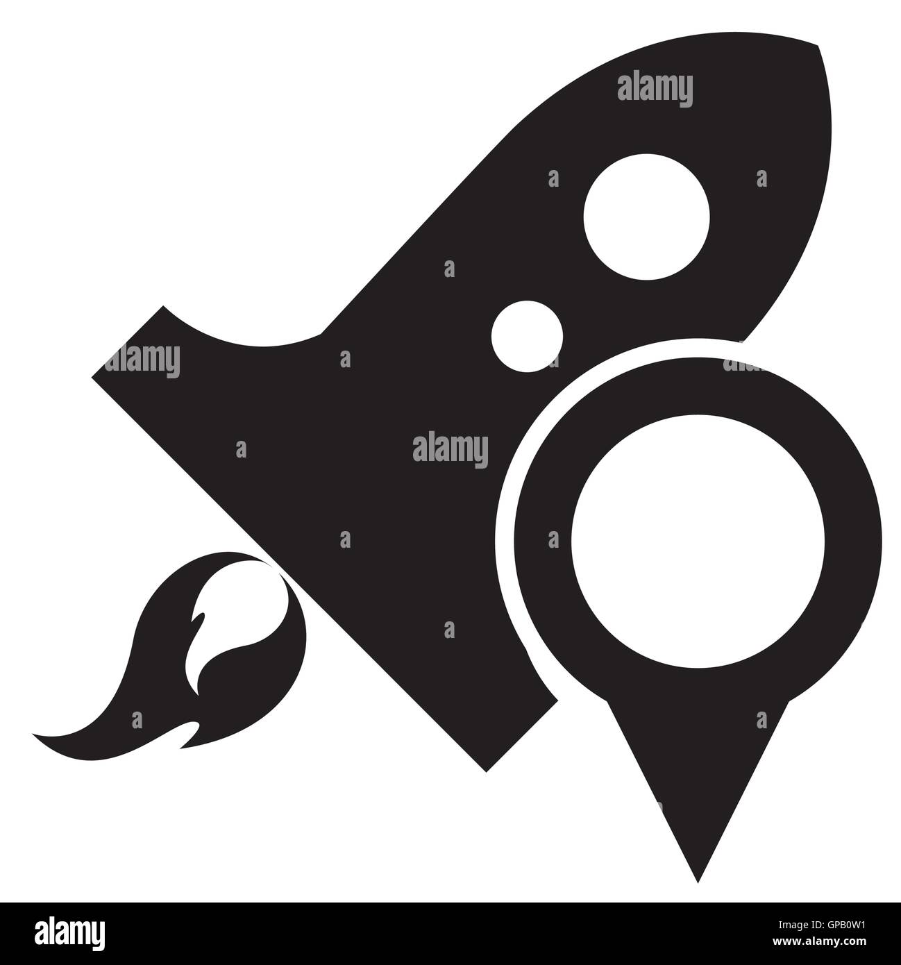 rocket and gps map pointer icon Stock Vector Image & Art - Alamy
