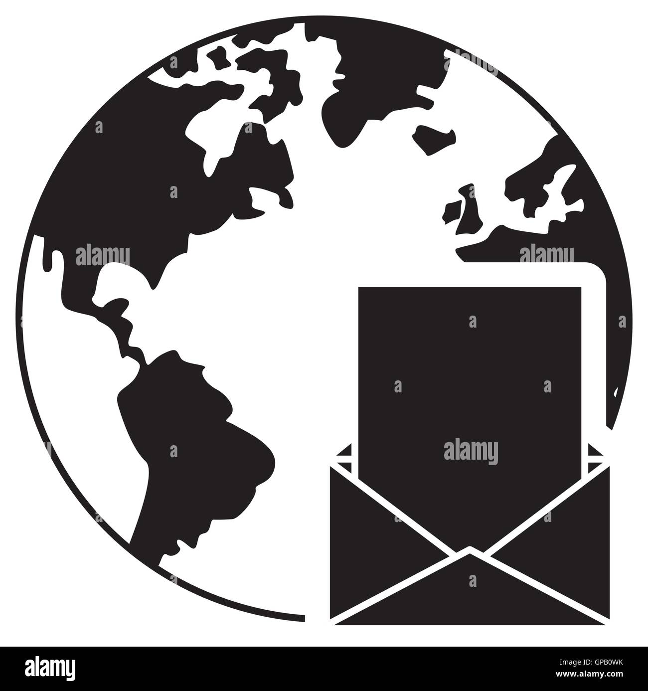 earth globe and envelope icon Stock Vector Image & Art - Alamy