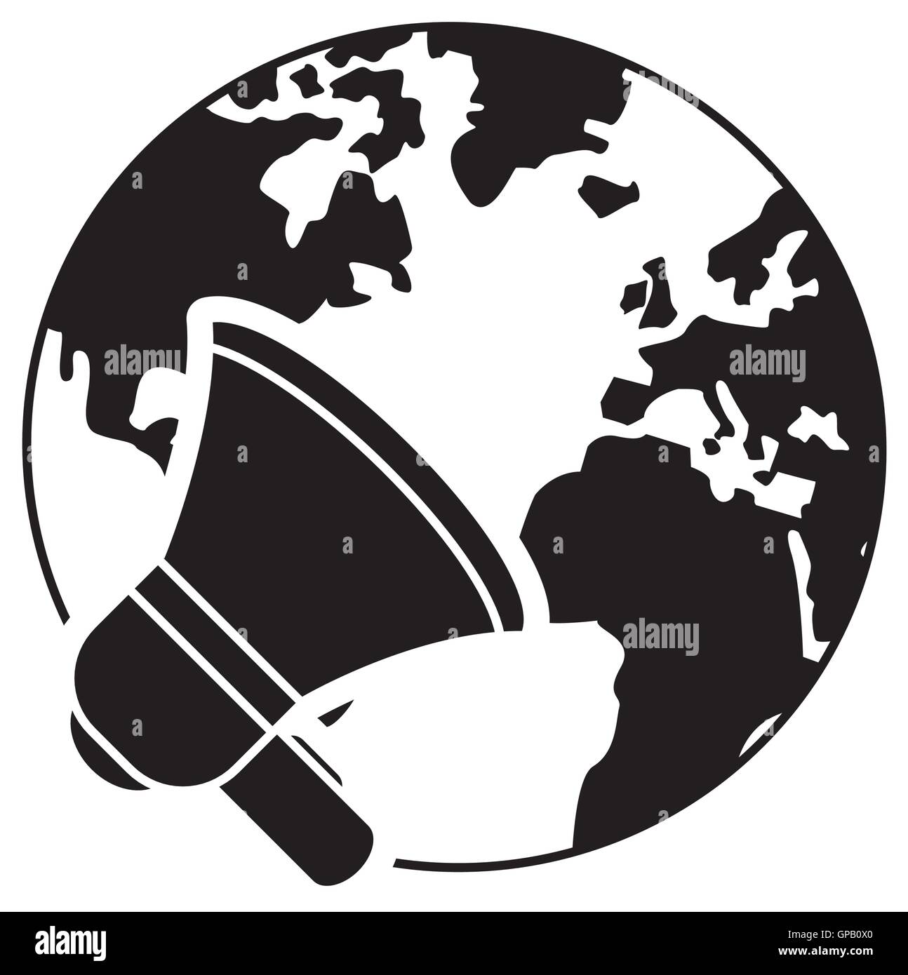 earth globe and megaphone icon Stock Vector Image & Art - Alamy