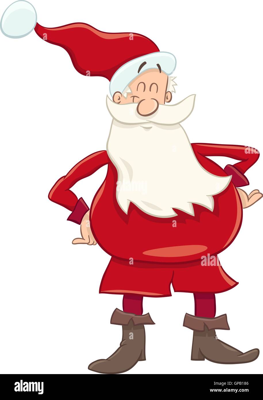 Cartoon Illustration of Funny Santa Claus on Christmas Time Stock ...